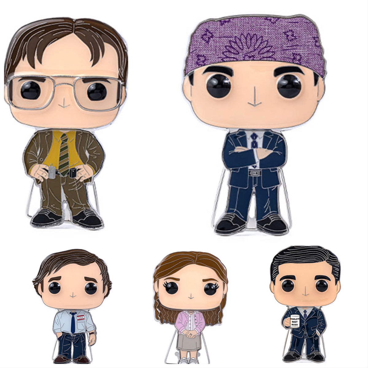 The Office Large Enamel Pin (Individuals/Full set with chase) – Smeye World